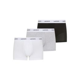 Trunk Lacoste, Herren, Gr. M, wei&szlig;, grau, schw, Jersey, Obermaterial: 95% Baumwolle, 5% Elasthan, unifarben, figurbetont, Unterhosen, mit Lacoste-Schriftzug am Bund