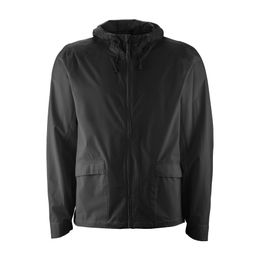 Regenjacke Gonso "Essential Rain Jacket", Herren, Gr. M, schwarz, 100% Polyester, Jacken Regenjacke, Unisex wasserdichte Fahrradjacke, leichte Packaway Radjacke, Loose Fit