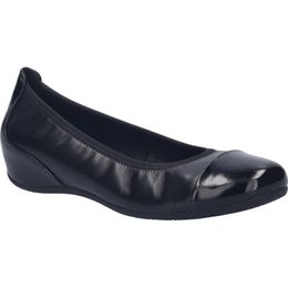 Ballerina Josef Seibel "Florina 01, black-black", Damen, Gr. 37, schwarz (schwarz, schwarz), Obermaterial: 100% Rindsleder Leather cow., Schuhe Ballerina