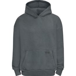 Kapuzensweatshirt DROPSIZE "Dropsize Herren Dropsize Bazix Republiq SUPER HEAVY BLANK HOODIE", Herren, Gr. L, washed grau, 100% Baumwolle, unifarben, Sweatshirts