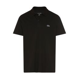 Poloshirt Lacoste, Damen, Gr. 3, schwarz, Feinripp, Obermaterial: 57% Baumwolle, 32% Polyester, 11% Elasthan, unifarben, regular fit normal, Rundhals, Rippstrickb&uuml;ndchen, Shirts, Polokragen, Regular Fit, Feinripp-Qualit&auml;t