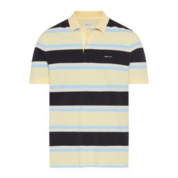 Poloshirt Gant "MULTISTRIPE", Herren, Gr. XL, vanilla gelb, Piqu&eacute;, Obermaterial: 100% Baumwolle, normal normal, Rippb&uuml;ndchen, Shirts