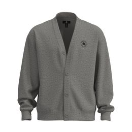 Sweatjacke Converse "CHUCK CARDIGAN", Herren, Gr. L, vintage grau heather, Obermaterial: 80% Baumwolle, 20% Polyester, Sweatjacken Sweatjacke, f&uuml;r vielseitige Aktivit&auml;ten, sportlicher Stil, bequemer Tragekomfort