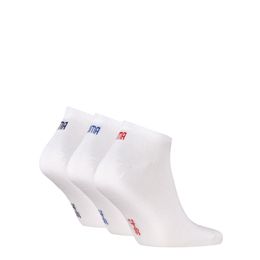 Sneakersocken Puma "Puma UNISEX SNEAKER PLAIN", Herren, Gr. 35-38, wei&szlig;, rot, blau, Baumwollmischung, Socken Sneakersocken, mit kleinem Logo