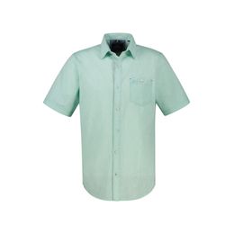 Kurzarmhemd Lerros, Herren, Gr. XXL, N-Gr, mint water, Web, Obermaterial: 80% Baumwolle, 20% Leinen, unifarben, regular fit normal, ohne Ausschnitt, gerader Abschluss, Hemden, mit Logo Stickerei
