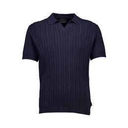 Kurzarmpullover Junk De Luxe "Poloshirt Relaxed Fit", Herren, Gr. L, navy, Obermaterial: 100% Baumwolle, V-Ausschnitt, Pullover