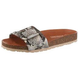 Pantolette VERBENAS "REIKO MAMBA", Herren, Gr. 38, schlangendruck, Leder, Reptilienpr&auml;gung, Schuhe Pantolette, Hausschuh, Sommerschuh, Strandschuh, Urlaubsschuh zum Schlupfen