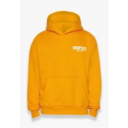 Kapuzensweatshirt DROPSIZE "Dropsize Herren Dropsize Heavy Oversize Crime Club Hoodie", Herren, Gr. L, gelb (orange), 70% Baumwolle, 30% Polyester, bedruckt, Sweatshirts