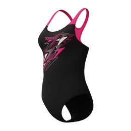 Badeanzug Speedo "Medley Medalist", Damen, Gr. 48, N-Gr, blk, pnk, Obermaterial: 100% Polyester, Badeanz&uuml;ge Badeanzug