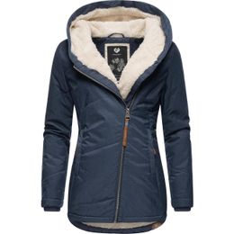 Winterjacke Ragwear "Winterjacke Gordon", Damen, Gr. XL, blau (navy22), Obermaterial: 100% Polyester PES. Obermaterial: Futter: 100% Polyester PES. 100% Polyester PES., Jacken Winterjacke