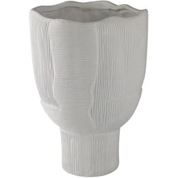 Dekovase AM Design "Bl&uuml;te, Tischvase aus Keramik, H&ouml;he ca. 35 cm", wei&szlig;, B:23cm H:35cm T:24cm, Keramik, Vasen, Dekovase, Keramikvase, Dekoobjekt, Blumenvase