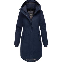 Wintermantel Ragwear "Wintermantel Jannisa Coat", Damen, Gr. S, blau (navy), Obermaterial: 100% Polyester PES. Obermaterial: Futter: 100% Polyester PES. 100% Polyester PES., M&auml;ntel Wintermantel