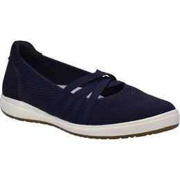 Ballerina Josef Seibel "Caren 67, indigo", Damen, Gr. 42, blau (indigo), Obermaterial: 80% Rindsleder Leather cow. 20% Textilmaterial TEXMAT., Schuhe Ballerina