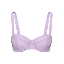 B&uuml;gel-Bikini-Top LSCN BY LASCANA "Gina", Damen, Gr. 40, Cup B, lila, Recycling-Polyamid, unifarben, Bikini-Oberteile B&uuml;gel-Bikini-Top, mit Ziern&auml;hten