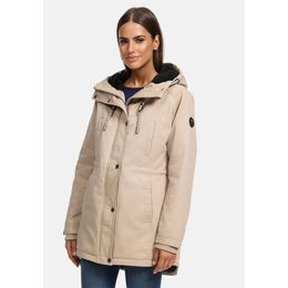 Winterjacke Navahoo "Navahoo Winterfunke Damen Winterjacke N038", Damen, Gr. XS, beige, Obermaterial: 100% Baumwolle CO., Jacken Winterjacke