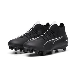 Fu&szlig;ballschuh Puma "ULTRA 5 MATCH+ FG/AG", Gr. 42,5, schwarz-wei&szlig; (Puma schwarz, Puma wei&szlig;), Synthetik, Schuhe Fu&szlig;ballschuh, f&uuml;r Rasen- und Kunstrasenpl&auml;tze