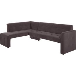 Essbank exxpo - SOFA FASHION "Barista, bequem und elegant, hohe Bodenfreiheit", braun (schoko), B:245cm H:83cm T:159cm, Luxus-Microfaser (100% Polyester), Sitzb&auml;nke, Essbank, Eckbank Barista bequem und elegant, hochwertige Detailverarbeitung