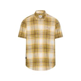 Karohemd Camel Active, Herren, Gr. M, N-Gr, sun gelb, Web, Obermaterial: 100% Baumwolle, kariert, normal h&uuml;ftbedeckend, Rundhals, Hemden Karohemd, kurzarm, mit Button-Down-Kragen