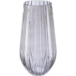 Tischvase OTTO HOME "Adella mit Reliefoberfl&auml;che", grau (grau, transparent), H:26cm &Oslash;:24cm, Glas, Vasen, Tischvase, Blumenvase mit besonderer Strukturoberfl&auml;che, H&ouml;he ca. 26 cm