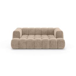 3-Sitzer HOMSY BY ANA JOHNSON "XL BOUBELLE Design-Sofa extra tief, Bubble-Optik, Breite 217 cm", dunkelbeige, B:217cm H:75cm T:135cm, 100% Polyester, Sofas, 3-Sitzer, hoher Sitzkomfort dank Wellenunterfederung, XL Sitztiefe 100 cm