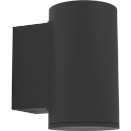 Eglo Wandleuchte "Izzalini Au&szlig;enleuchte, Wandleuchte au&szlig;en mit Down Light, IP54, GU10", schwarz, 1, H: 11,5cm, 1 Stk., Leuchten, Wand-/Deckenleuchte - L6,5 x H11,5 x AL9,5 cm - schwarz - 1X2,8W inkl., Wandleuchte