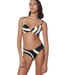Bikini-Hose Triumph "Summer Allure Midi X", Damen, Gr. 36, N-Gr, schwarz (schwarz combination), Microfaser, Elasthan, Recycling-Polyamid, bedruckt, gemustert, mehrfarbig, Badehosen Bikini-Hose, moderner Druck, verstellbare seitliche Schn&uuml;rung