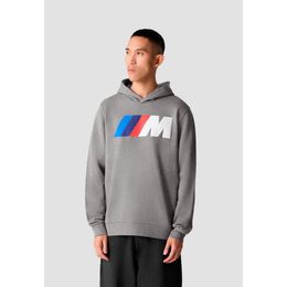 Hoodie BMW, Damen, Gr. S, grau (mid grau melange), Sweatware, Obermaterial: 100% Baumwolle, meliert, bequem, ohne Ausschnitt, Sweatshirts Hoodie, mit BMW M Logo Puff-Druck auf der Brust