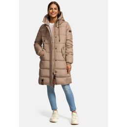 Winterjacke Marikoo "Marikoo Yuikoo Damen Winterjacke B941", Damen, Gr. L, grau (taupe grau), Obermaterial: 100% Polyester PES., Jacken Winterjacke