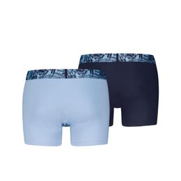 Levi's Boxershorts LEVI'S "LEVIS MEN NEWSPAPER WB BOXER BRIEF 2P", Herren, Gr. L, blau combo, Single Jersey, Obermaterial: 95% Baumwolle, 5% Elasthan, k&ouml;rpernah, Unterhosen Boxershorts, ohne Eingriff, Cotton-Stretch