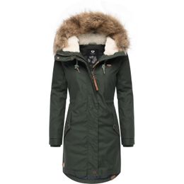 Wintermantel Ragwear "Parka Tawny", Damen, Gr. M, gr&uuml;n (schwarz olive22), Obermaterial: 65% Polyester PES. 35% Baumwolle CO. Obermaterial: Futter: 100% Polyester PES. 100% Polyester PES., M&auml;ntel Wintermantel