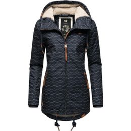 Winterjacke Ragwear "Winterjacke Zuzka Winter", Damen, Gr. XS, blau (navy zig zag21), Obermaterial: 100% Polyester PES. Obermaterial: Futter: 100% Polyester PES. 100% Polyester PES., Jacken Winterjacke