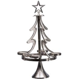 Adventsleuchter OTTO HOME "Tannenbaum, Weihnachtsdeko", silber (silberfarben, matt), H:86cm &Oslash;:48cm, Aluminium, Kerzenhalter, Adventsleuchter, Kerzenst&auml;nder aus Aluminium, H&ouml;he 86 cm
