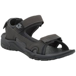 Sandale Jack Wolfskin "LAKEWOOD CRUISE SANDAL M", Herren, Gr. 45,5, grau (phantom), Synthetik, Schuhe Sandale, mit Klettverschluss
