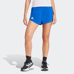 Laufshorts adidas Performance "ADIZERO E SHORT", Damen, Gr. M, N-Gr, blau (royal blau, normal, gr.), Obermaterial: 100% Polyester, Hosen Laufshorts