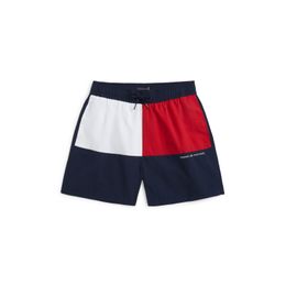 Badeshorts "Medium Drawstring", Jungen, Gr. 164/170, N-Gr, schwarz night navy, Microfaser, Obermaterial: 100% Nylon, Tommy Hilfiger Swimwear, Badehosen Badeshorts, mit elastischen Bund