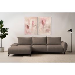Ecksofa OTTO HOME "KELLIE, L-Form, 315 cm, verstellbare Armlehne, Metallf&uuml;&szlig;e", braun, B:315cm H:93cm T:169cm, Sofas, Ecksofa, wahlweise Recamiere links o. rechts, Chenille-Stoff, hoher Sitzkomfort