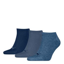 Sneakersocken Puma "Puma UNISEX SNEAKER PLAIN", Damen, Gr. 39-42, blau (denim blau), Baumwollmischung, Socken Sneakersocken, mit kleinem Logo
