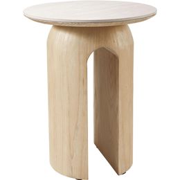 Beistelltisch HOMSY BY ANA JOHNSON "Laysy", beige (naturfarben), B:45cm H:55cm T:45cm, Tische, Beistelltisch, Holzdesign aus Esche, U-Form, Keramik Tischplatte, Breite 45 cm