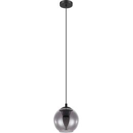 Eglo Pendelleuchte "ARISCANI", schwarz (schwarz, transparent), 1, &Oslash; 20cm H: 110cm, 1 Stk., Leuchten, Lampe f&uuml;r Esstisch, H&auml;ngeleuchte, Rauchglas schwarz transparent, E27, Pendelleuchte