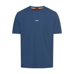 T-Shirt BOSS Orange "TChup", Herren, Gr. M, blau (open blau466), Single Jersey, Obermaterial: 96% Baumwolle, 4% Elasthan, unifarben, relaxed fit h&uuml;ftlang, Rundhals, eingesetzt normaler Saum, Shirts T-Shirt, mit Rundhalsausschnitt