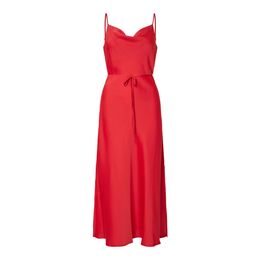 Spaghettikleid Y.A.S "YASTHEA STRAP LONG DRESS S. NOOS", Damen, Gr. 36, N-Gr, poinsettia, Web, Obermaterial: 97% Polyester, 3% Elasthan, unifarben, wadenlang, Wasserfallausschnitt, Kleider Spaghettikleid, Sommerkleid