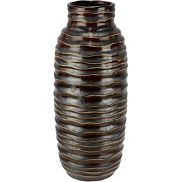Dekovase I.GE.A. "Vase aus Keramik", braun, B:12cm H:29cm, Keramik, Vasen, Dekovase, Dekovase Blumenvase Modern f&uuml;r Tischdeko Tischvase Deko Trockenblume