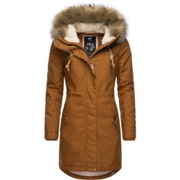Wintermantel Ragwear "Parka Tawny", Damen, Gr. 3XL, braun (cinnamon22), Obermaterial: 65% Polyester PES. 35% Baumwolle CO. Obermaterial: Futter: 100% Polyester PES. 100% Polyester PES., M&auml;ntel Wintermantel