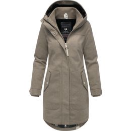 Wintermantel Ragwear "Wintermantel Jannisa Coat", Damen, Gr. S, braun (stone braun25), Obermaterial: 100% Polyester PES. Obermaterial: Futter: 100% Polyester PES. 100% Polyester PES., M&auml;ntel Wintermantel