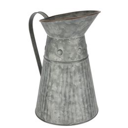 Dekovase I.GE.A. "Metall-Krug", braun, B:21cm H:23cm, Metall, Vasen, Dekovase, Graue Deko-Kanne mit Riffelung Schlaghammer-Optik Vase f&uuml;r Blumen