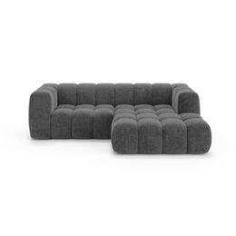 Ecksofa HOMSY BY ANA JOHNSON "BOUBELLE L-Form, Design-Sofa mit Steppung, Bubble-Optik, Breite 247 cm", anthrazit, B:247cm H:75cm T:156cm, 100% Polyester, Sofas, Ecksofa, hoher Sitzkomfort dank Wellenunterfederung, L Sitztiefe 63 cm