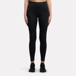 Leggings Reebok "CORE HIGH RISE LEGGINGS", Damen, Gr. S, D-Gr, schwarz, Obermaterial: 91% Polyester, 9% Elasthan, Hosen Leggings