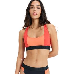 Triangel-Bikini-Top Roxy "Roxy Active Colorblock", Damen, Gr. XXL, Cup B, rot (poppy rot), Obermaterial: 75% Nylon, 25% Elasthan;, Bikini-Oberteile Triangel-Bikini-Top