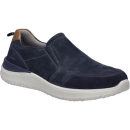 Slipper Josef Seibel "Wales 04, dunkelblau-kombi", Damen, Gr. 42, blau (dunkelblau, kombi), Obermaterial: 100% Rindsleder Leather cow., Schuhe Slipper
