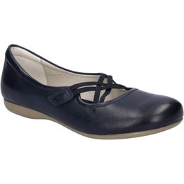 Ballerina Josef Seibel "Fiona 39, blau", Damen, Gr. 44, blau (ocean), Obermaterial: 100% Rindsleder Leather cow., Schuhe Ballerina